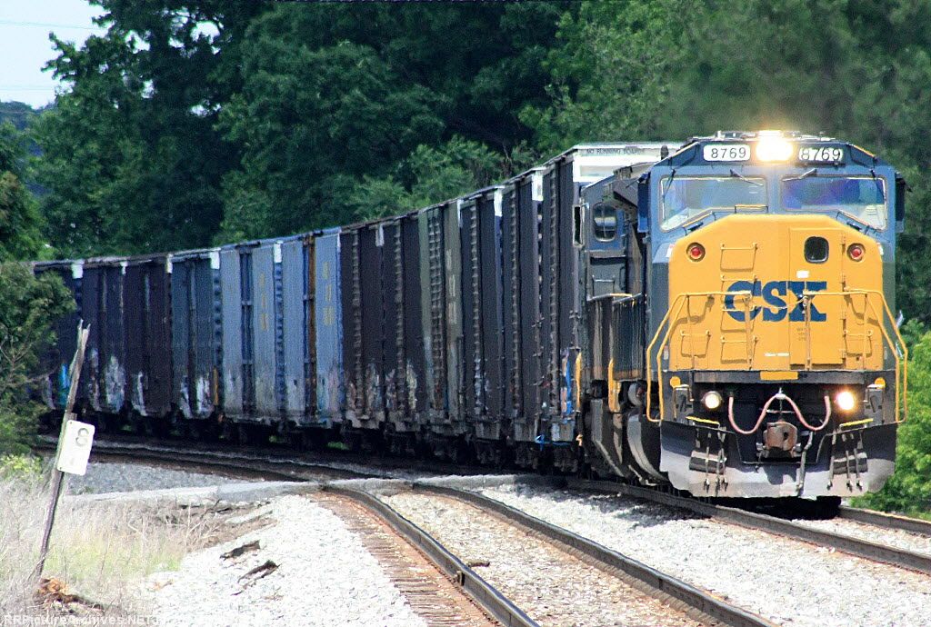 CSX 8769 and train D732